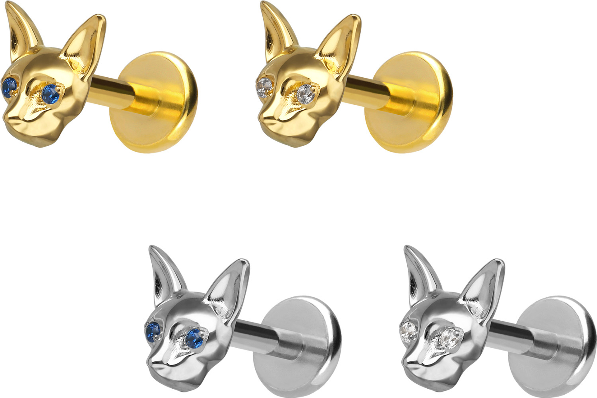 Titan Labret mit Push Fit KATZE | SI = Silberfarben | 1,2 | 10 | KK ...